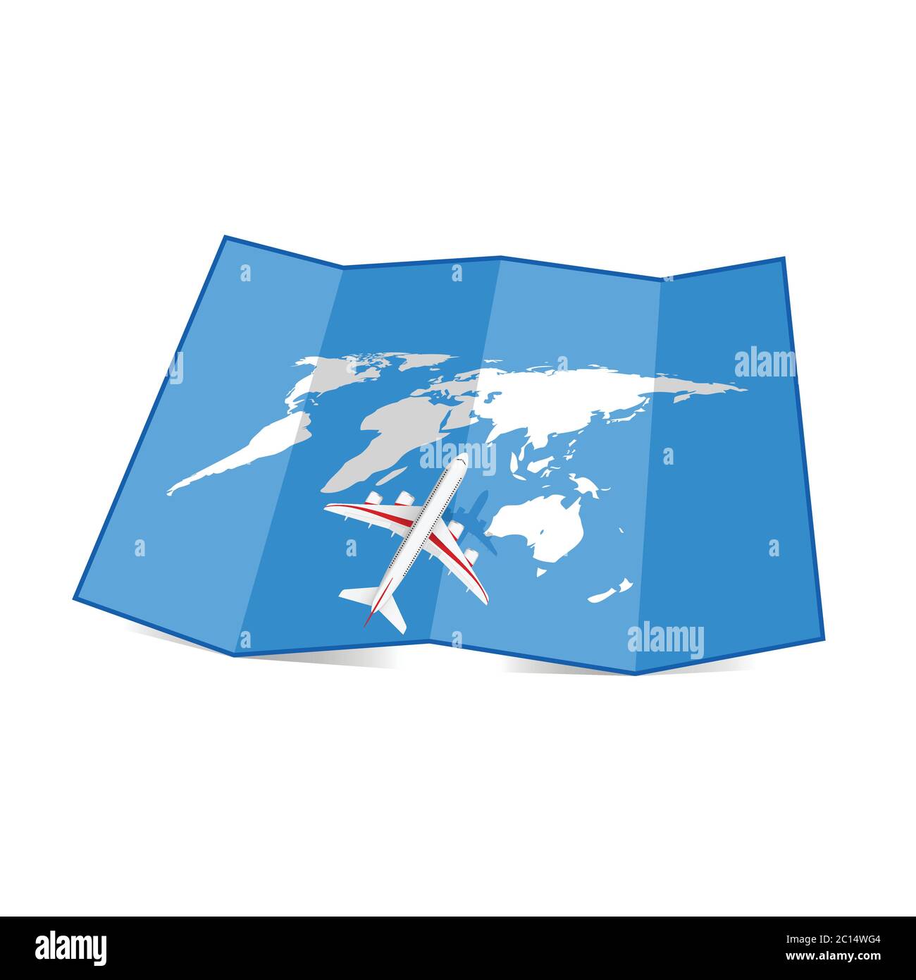 map of the world with airplane illustration art set three Stock Vector ...