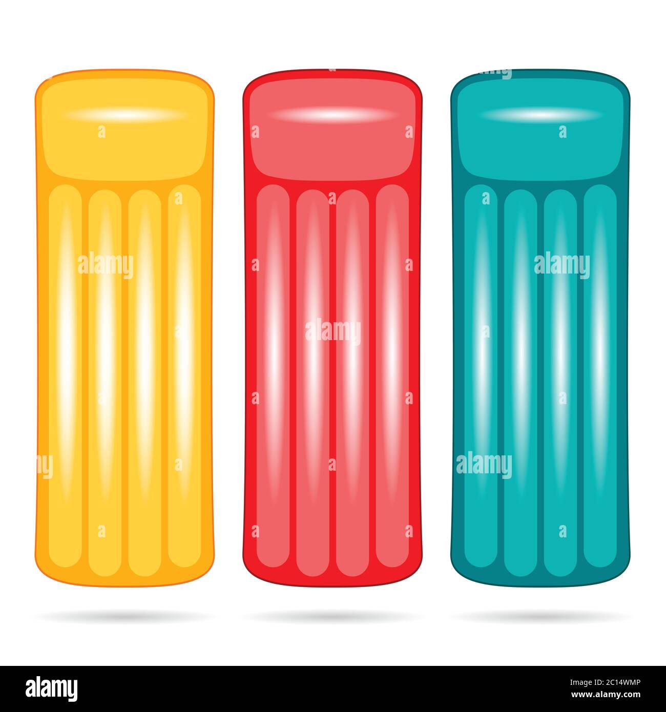 mattress for sea in various color cartoon set illustration on white ...