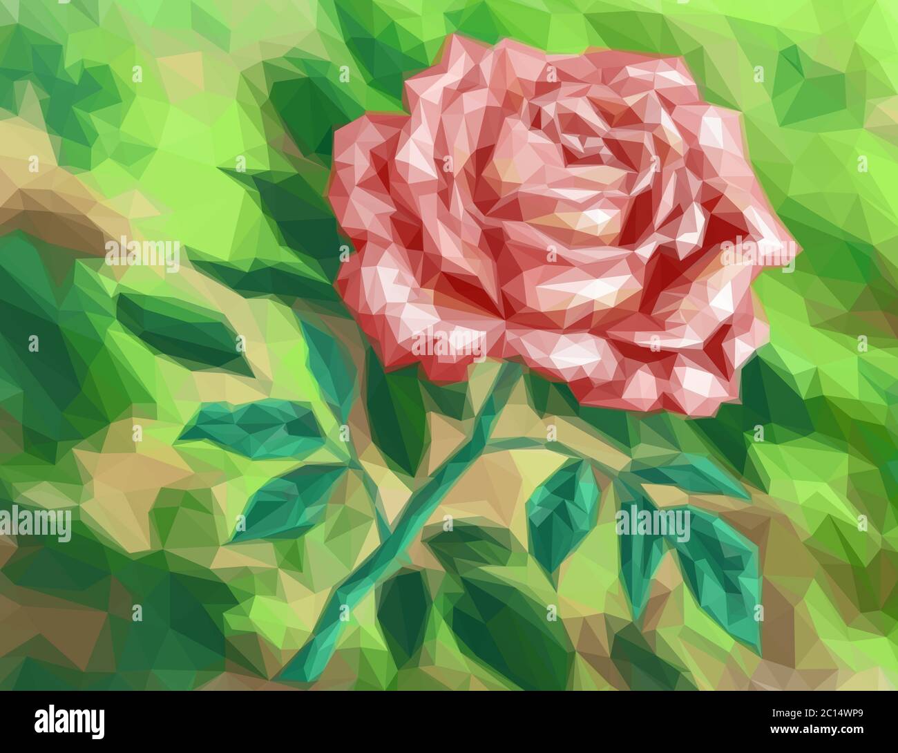 Flower Rose, Low Poly Stock Photo - Alamy