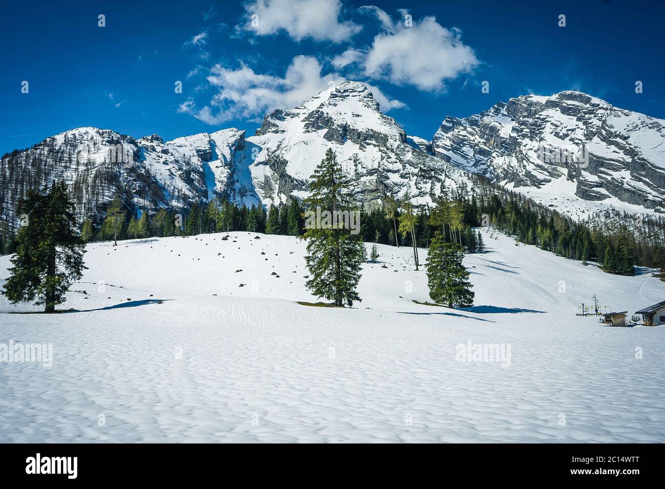 Beautiful mountain landscape in the Bavarian Alps and famous Watzmann ...