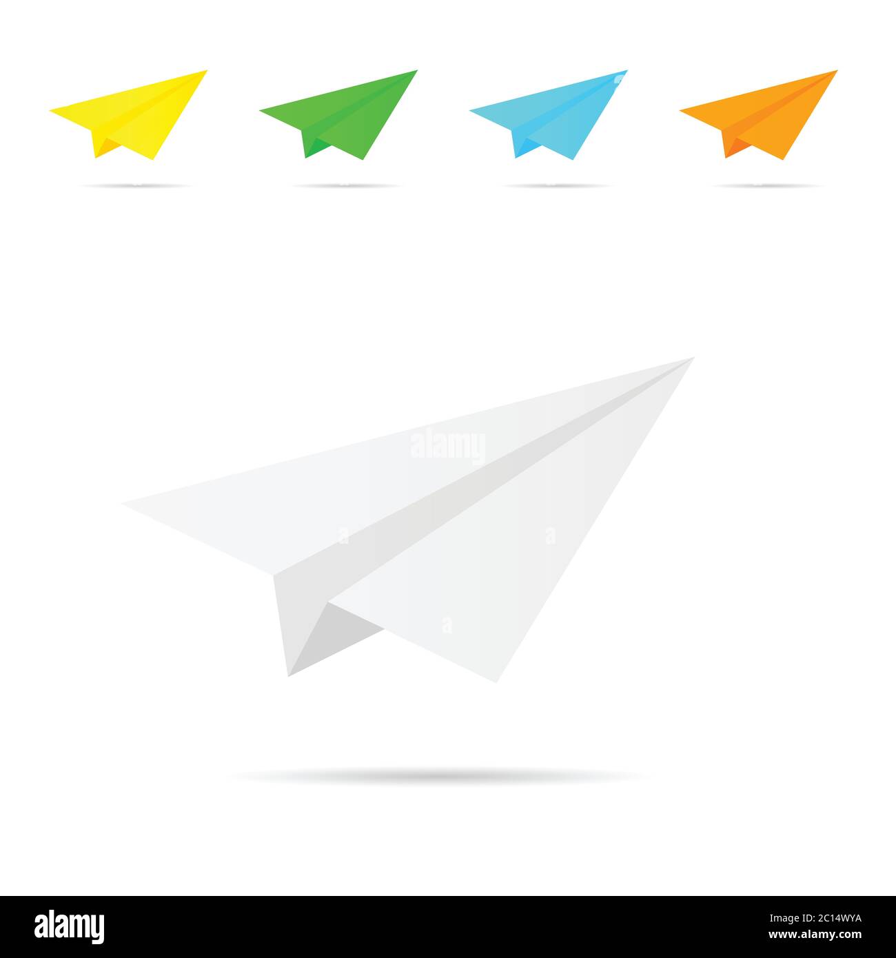 paper airplane set illustration in colorful Stock Vector Image & Art ...