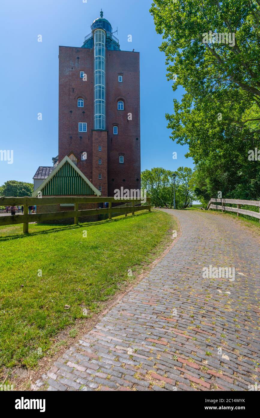Oldest lighthouse of Germany, built in 1380, North Sea island of ...