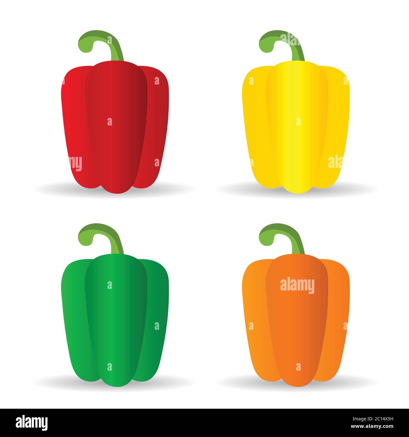 pepper food large set in color art illustration Stock Vector Image ...