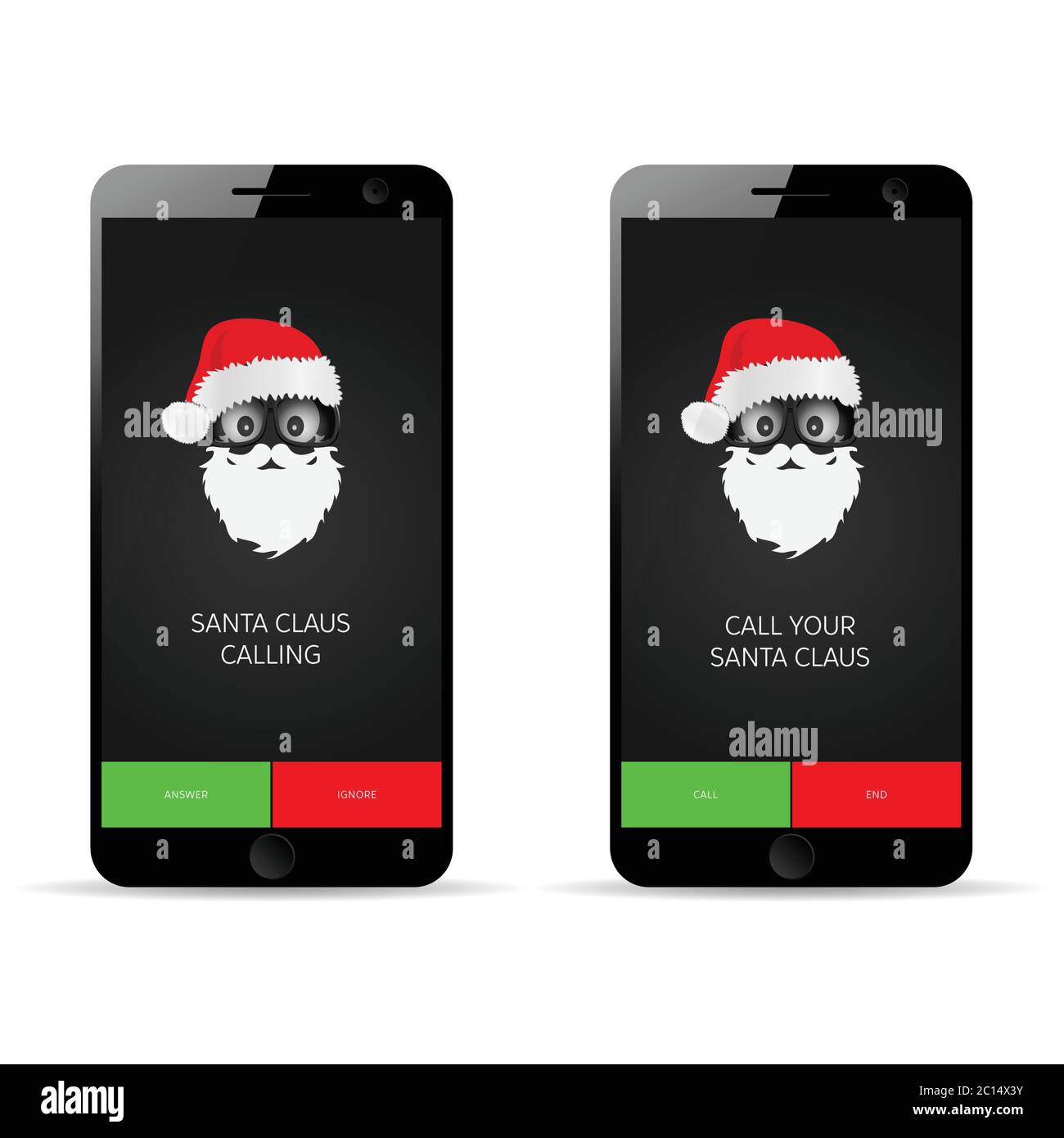 Santa claus calling mobile phone Stock Vector Images - Alamy