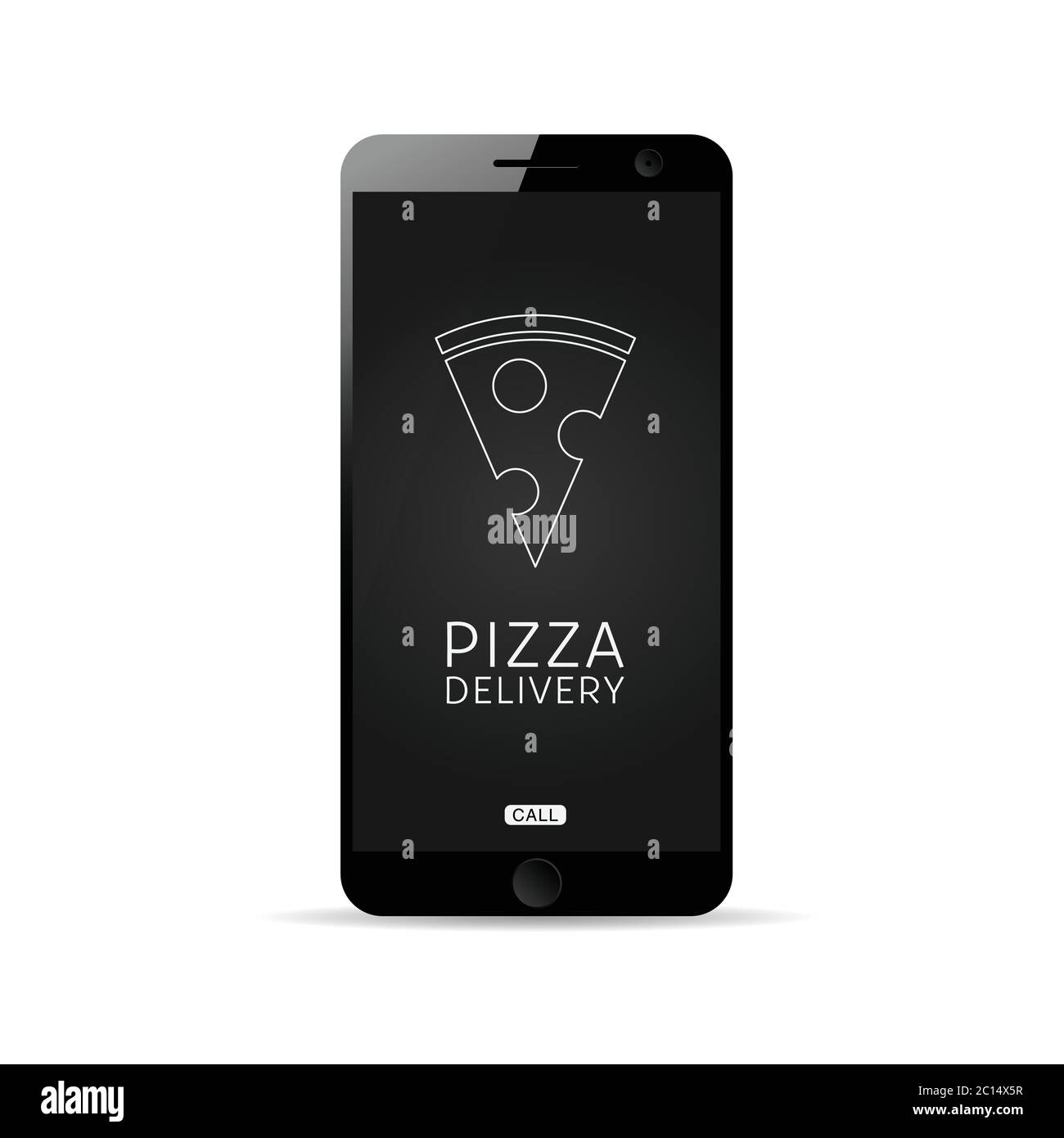 mobile phone technology with pizza on it art illustration Stock Vector ...