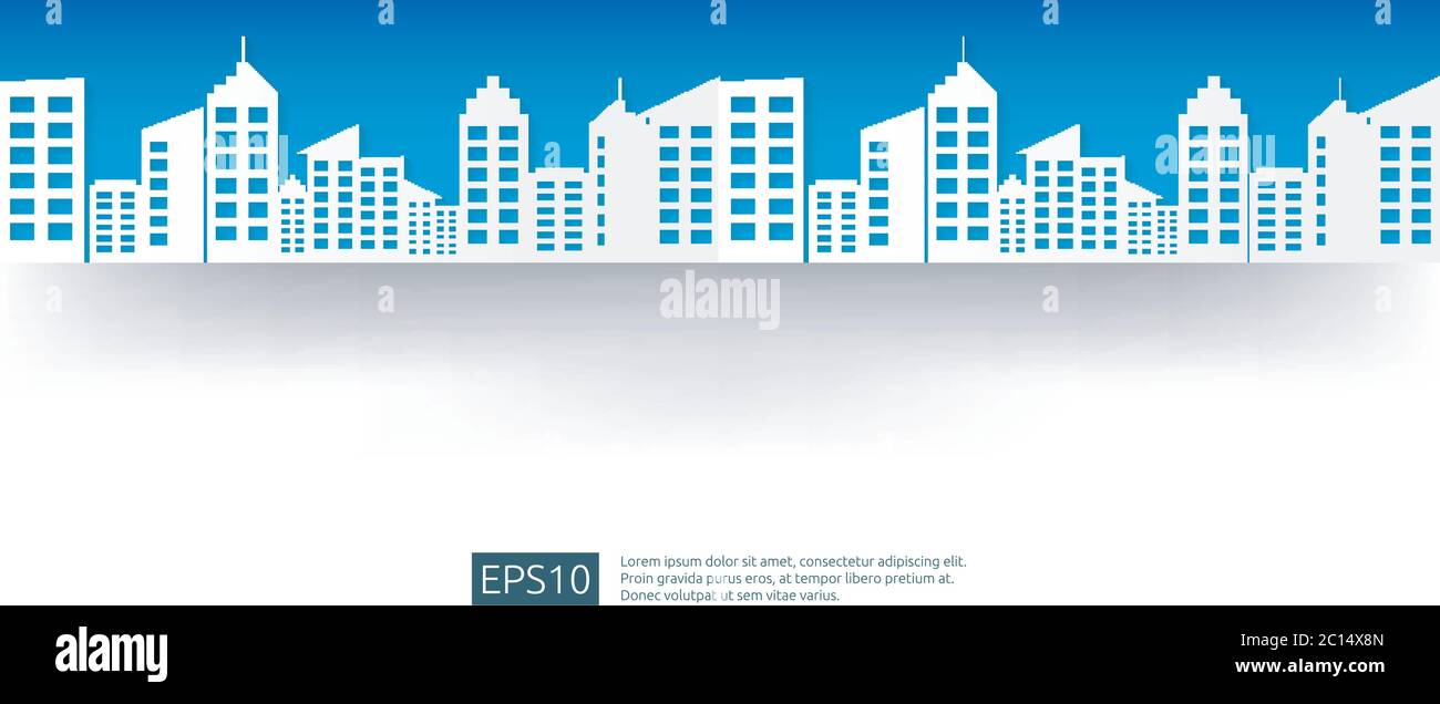 city skyline with blue sky landscape . business urban skyscraper ...