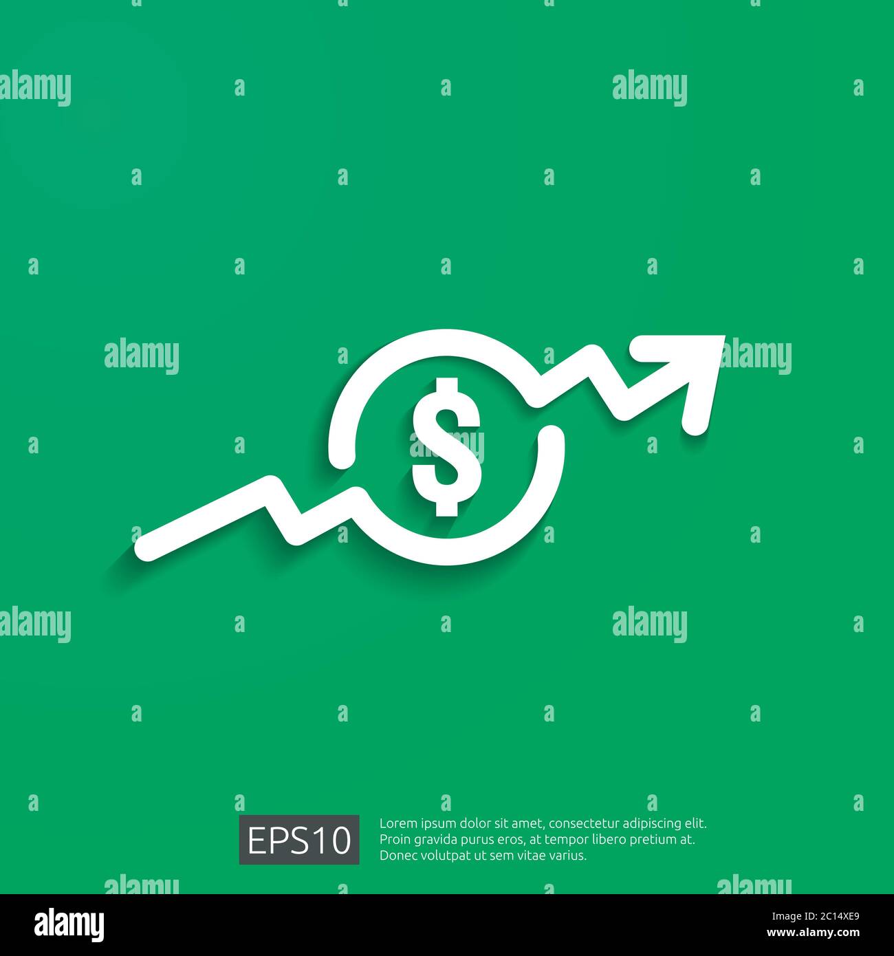 dollar rate increase icon. Money symbol with stretching arrow up. rising prices. Business cost ...