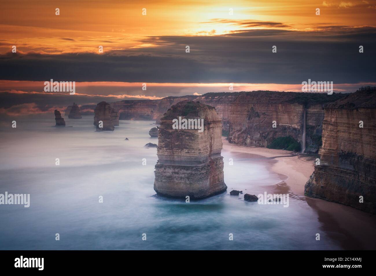 Great Ocean Road. Twelve Apostles rocks and sea at sunset. Victoria ...