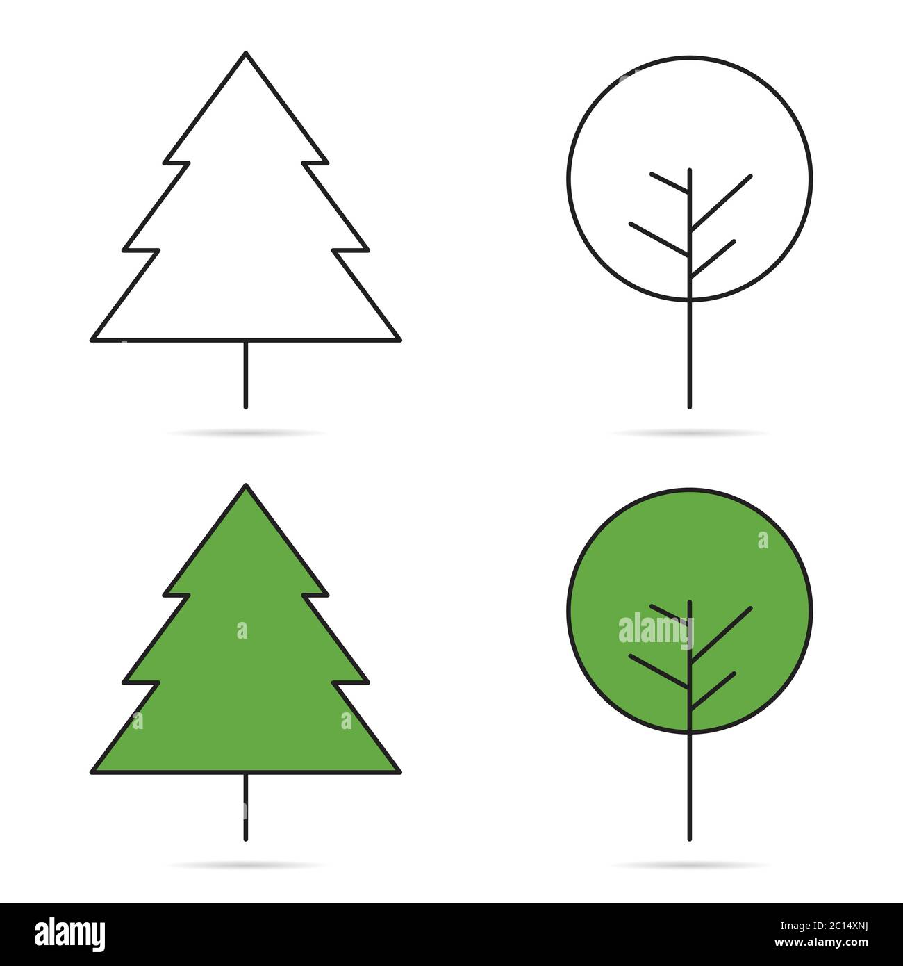 Pine Tree set illustration in colorful Stock Vector Image & Art - Alamy