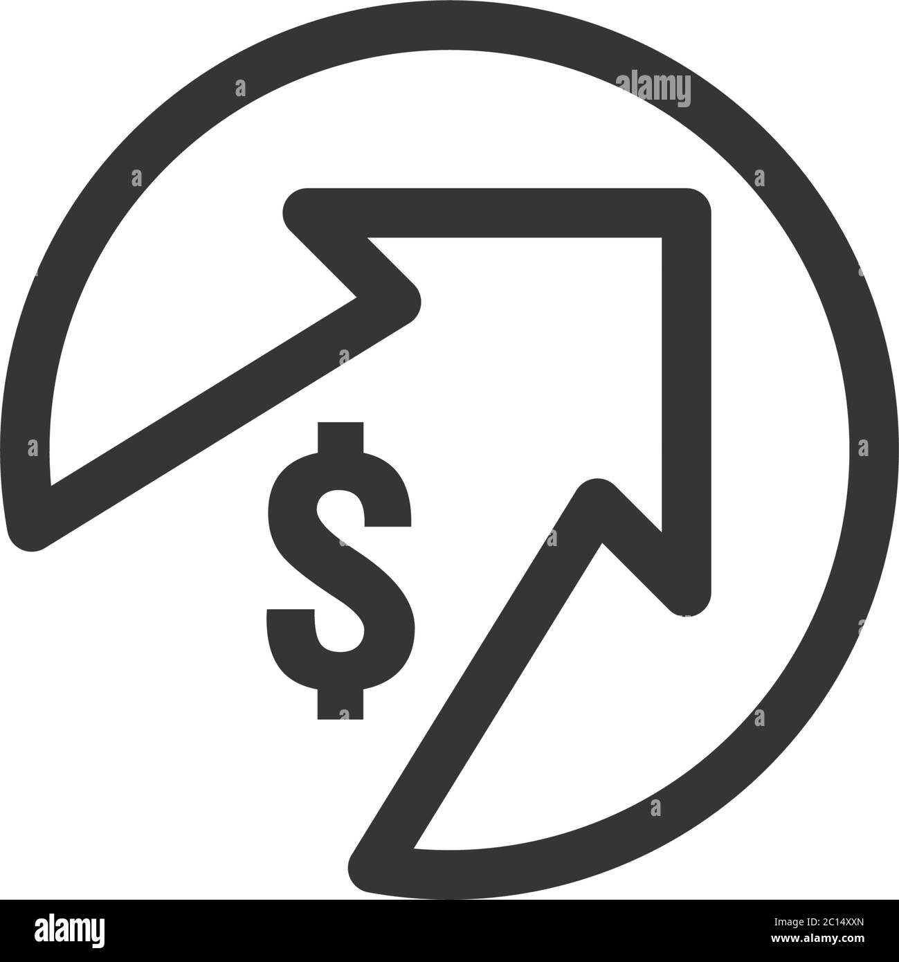 dollar rate increase icon. Money symbol with stretching arrow up ... dollar rate increase icon. Money symbol with stretching arrow up ...