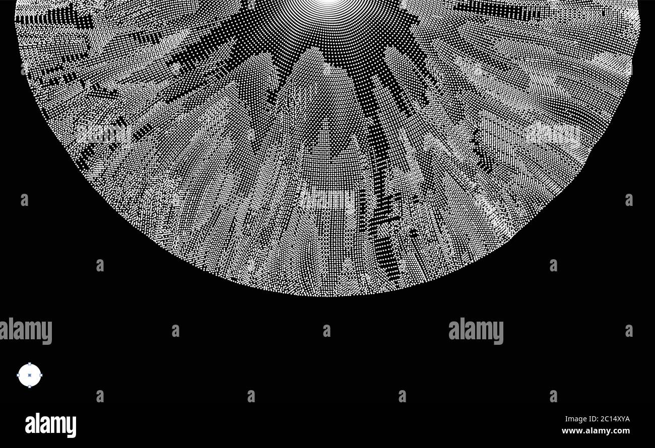 Array with Dynamic Particles. 3D Technology Style. Abstract Background ...