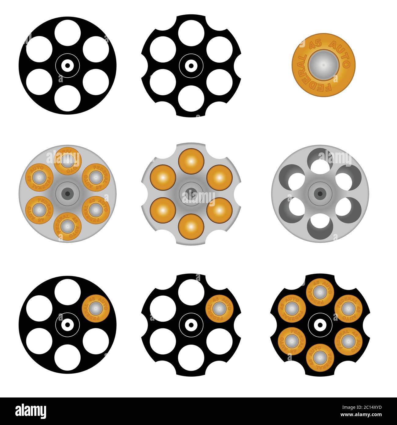 revolver cylinder vector illustration on white background Stock Vector ...