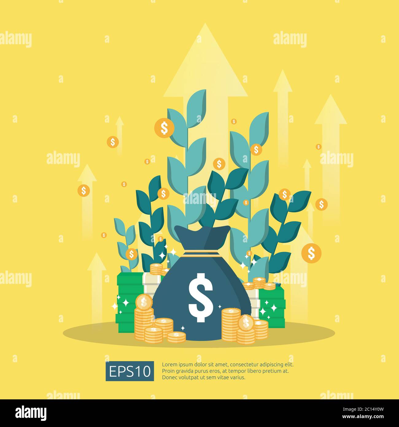 Return on investment ROI concept. business growth arrows to success ...