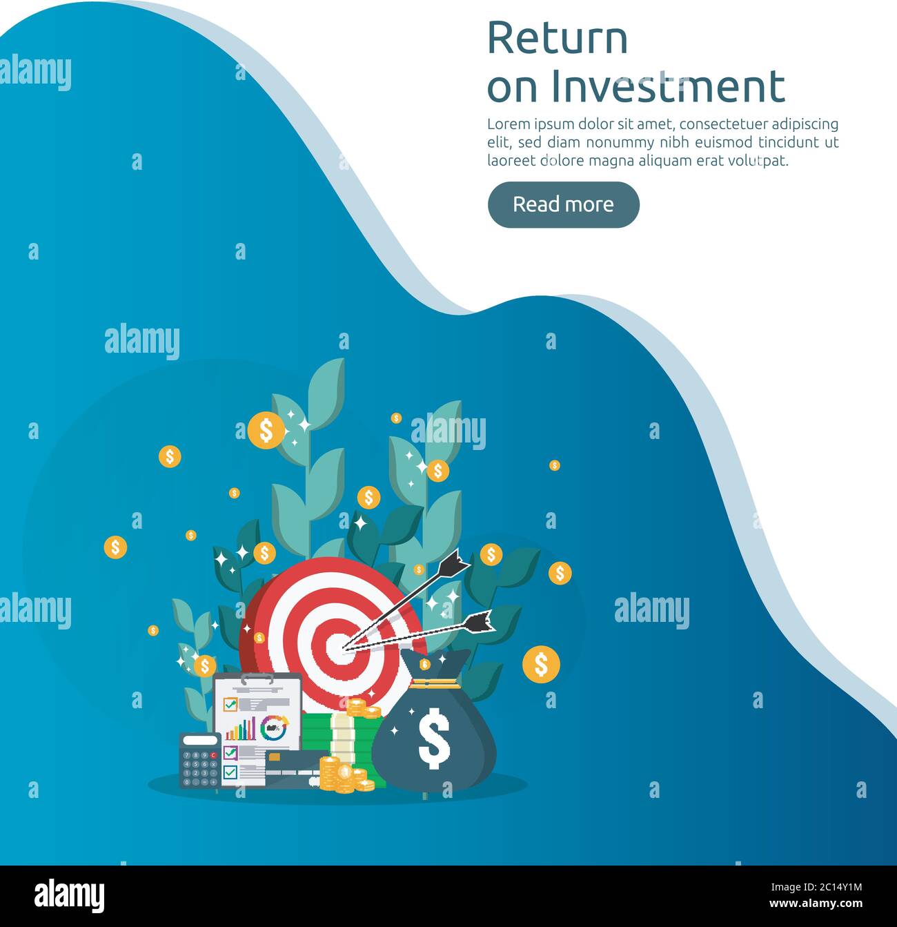 Return on investment ROI concept. business growth arrows to success ...