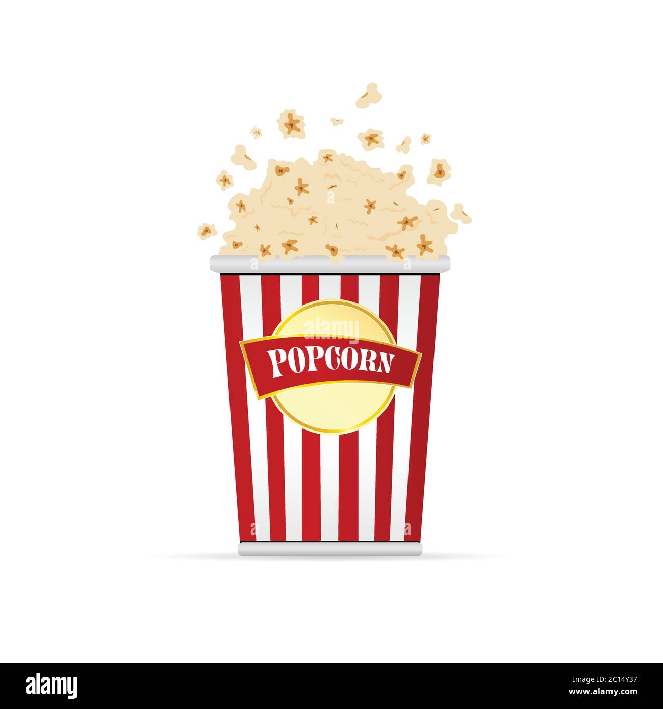 popcorn in paper red and white bag illustration Stock Vector Image ...