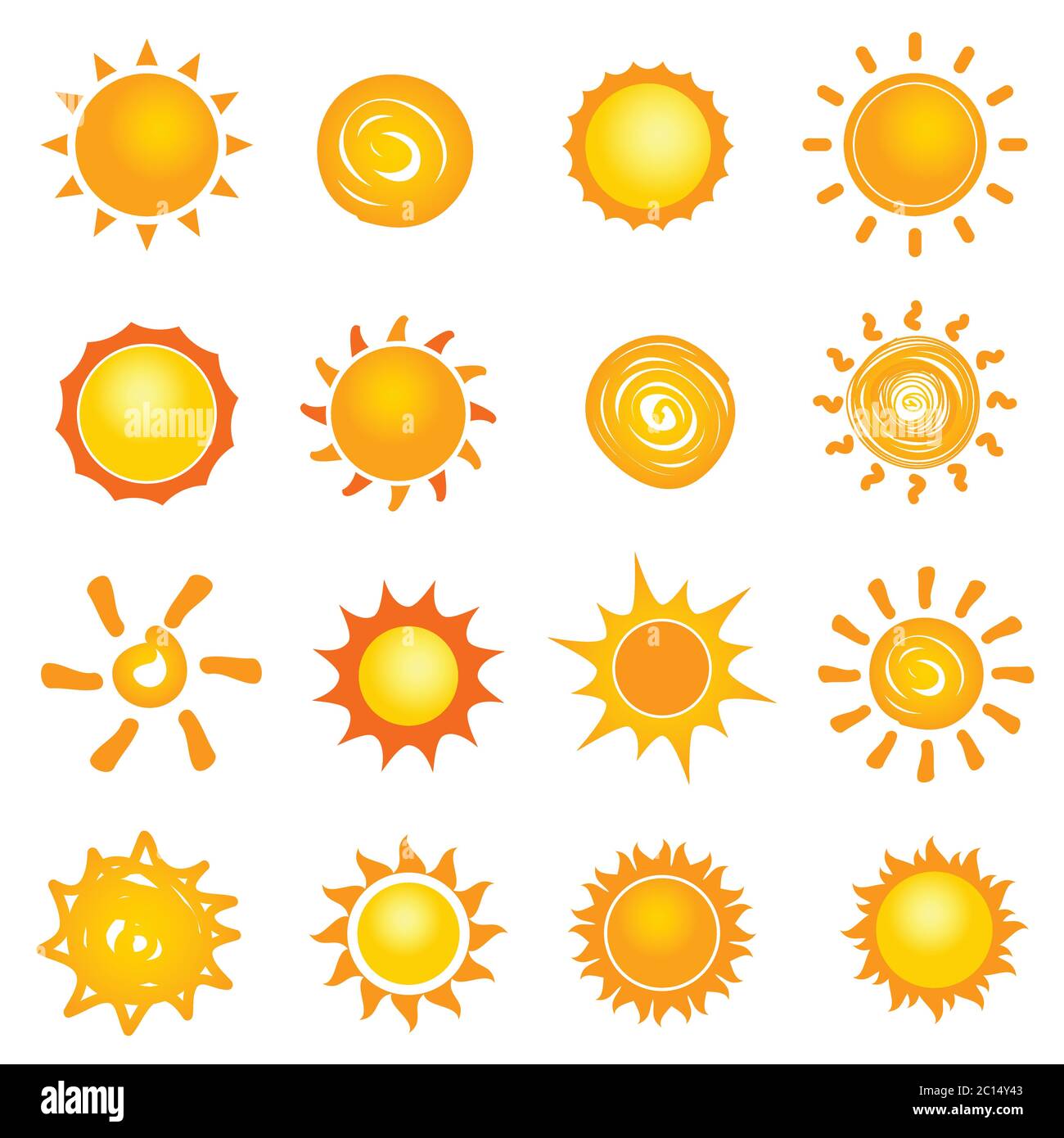 sun icon collection set illustration in colorful Stock Vector Image ...