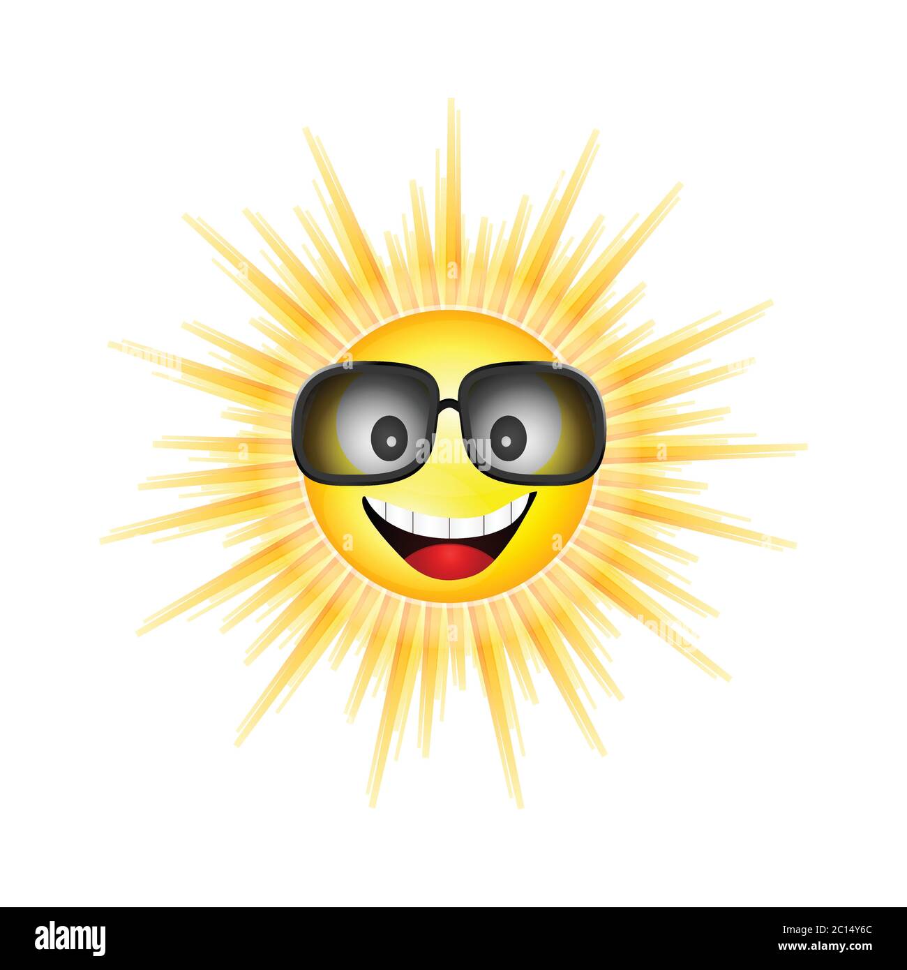sun face with sunglasses vector illustration on white Stock Vector ...