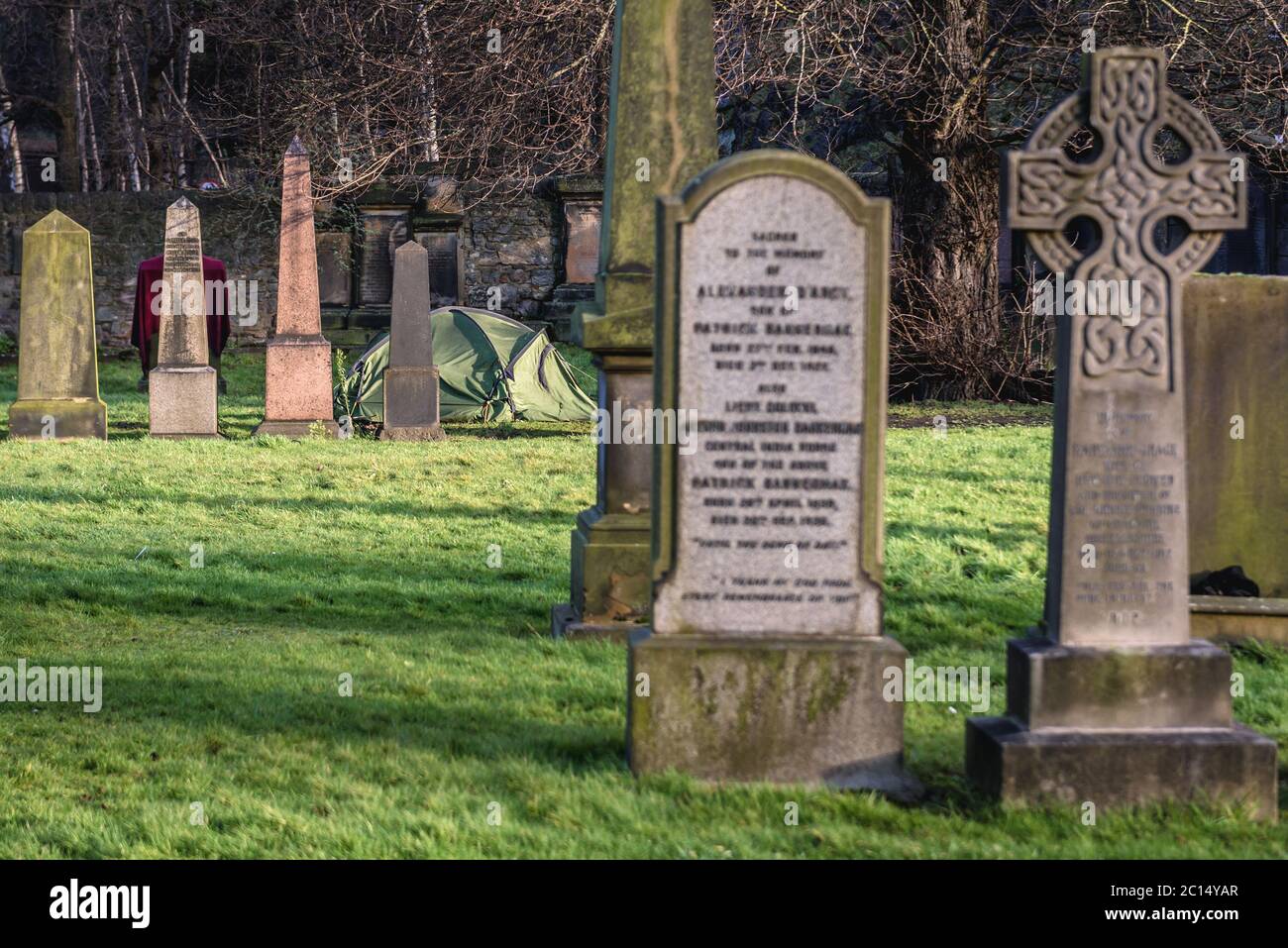 Cemetery of Parish Church of St Cuthbert in Edinburgh, the capital of ...