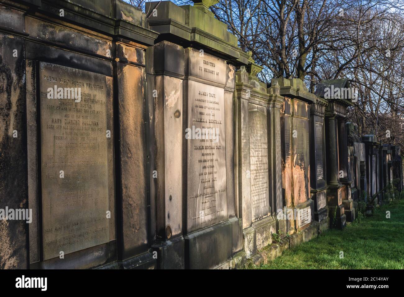 Cemetery of Parish Church of St Cuthbert in Edinburgh, the capital of ...