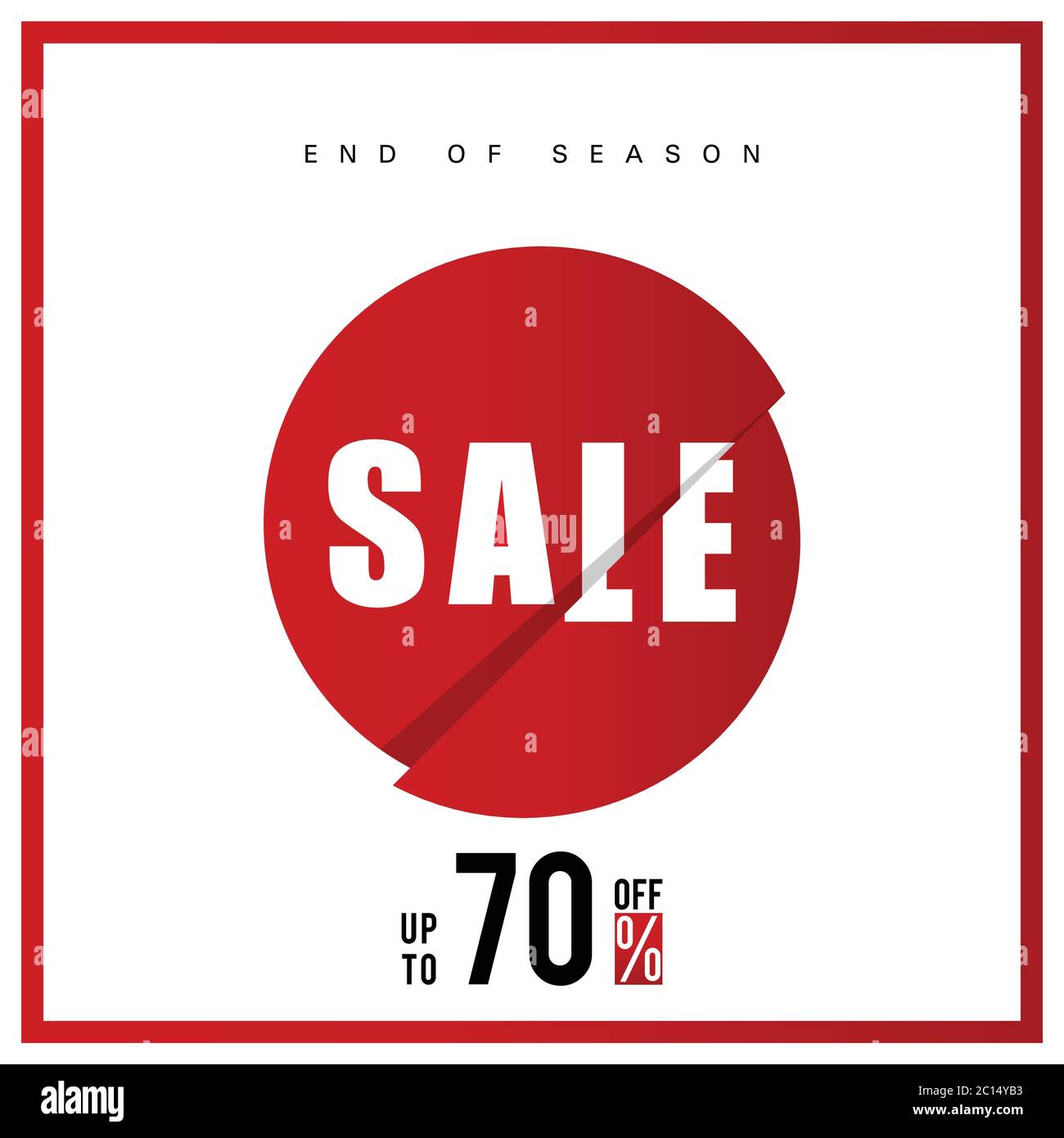 sale poster end of season one illustration on white Stock Vector Image ...