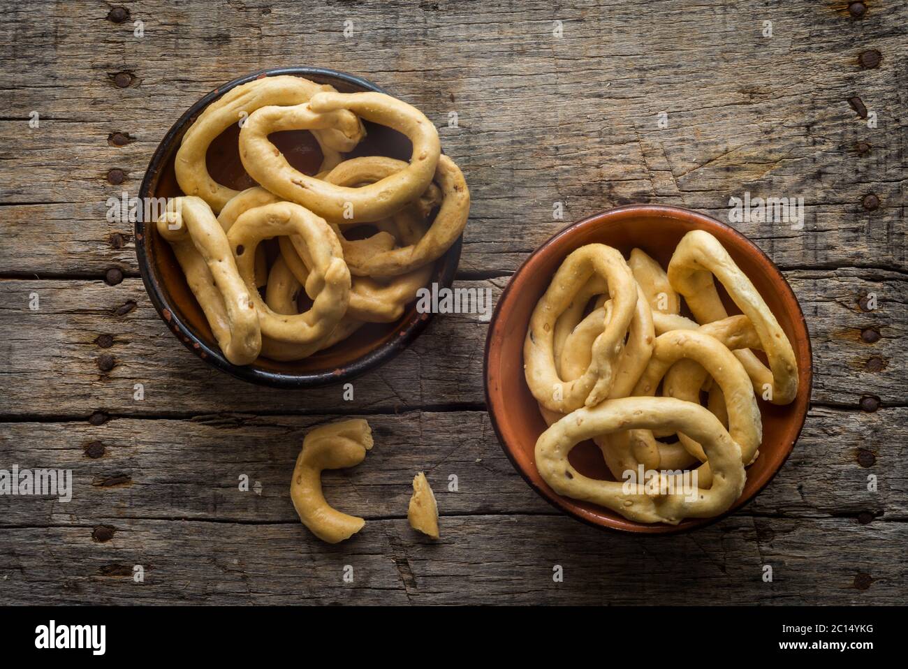 Traditional taralli snacks Stock Photo - Alamy