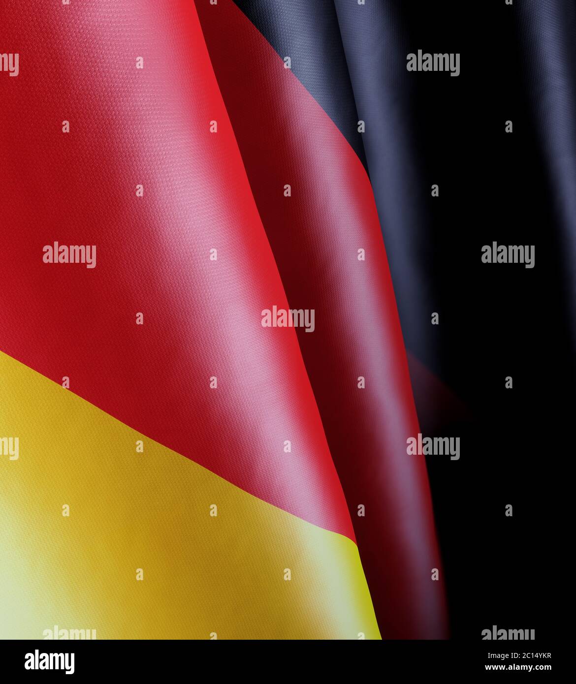 3d illustration of a close-up of the German state flag moving wave-like ...