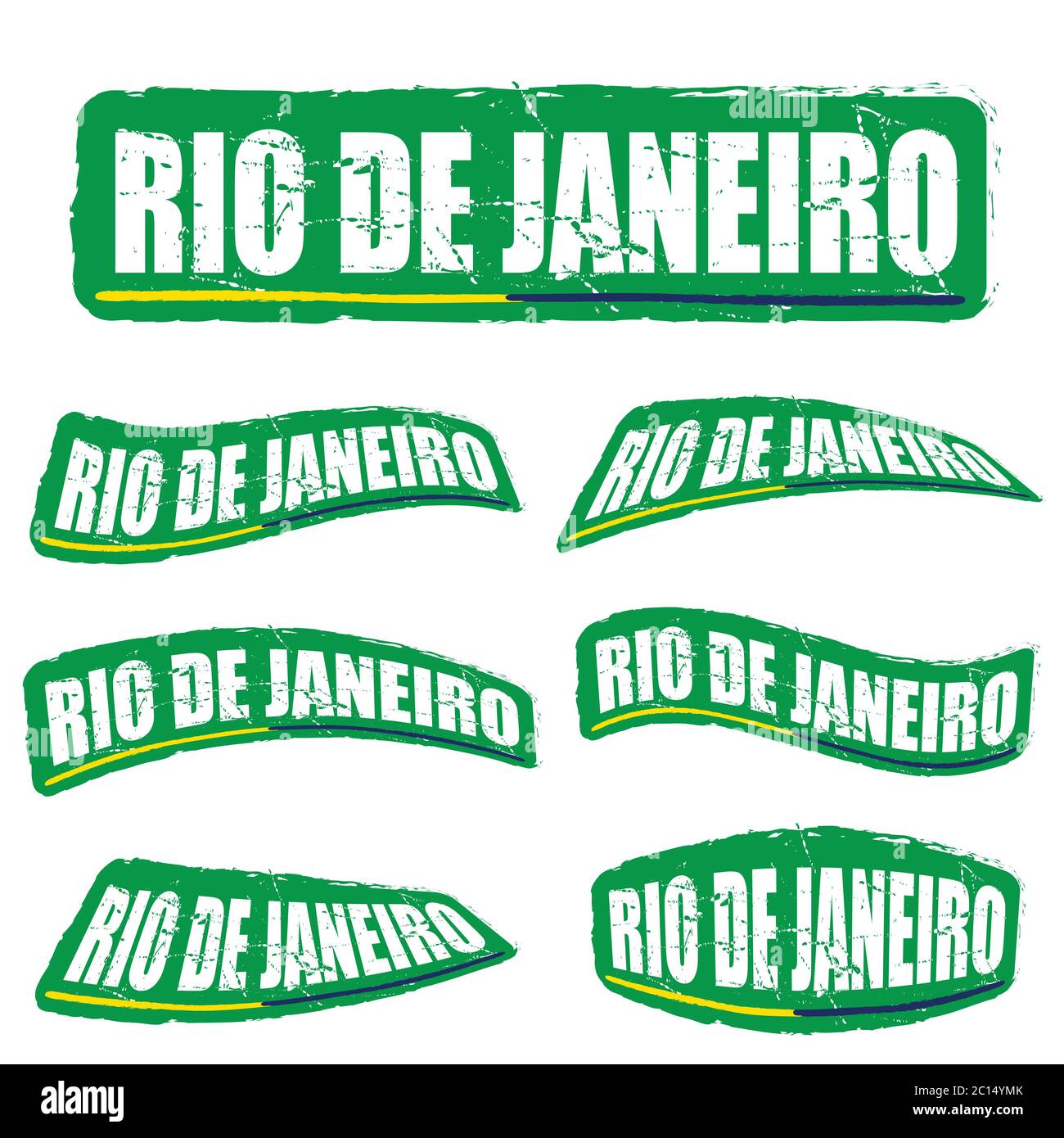 rio de janeiro letter in green color set art illustration Stock Vector ...