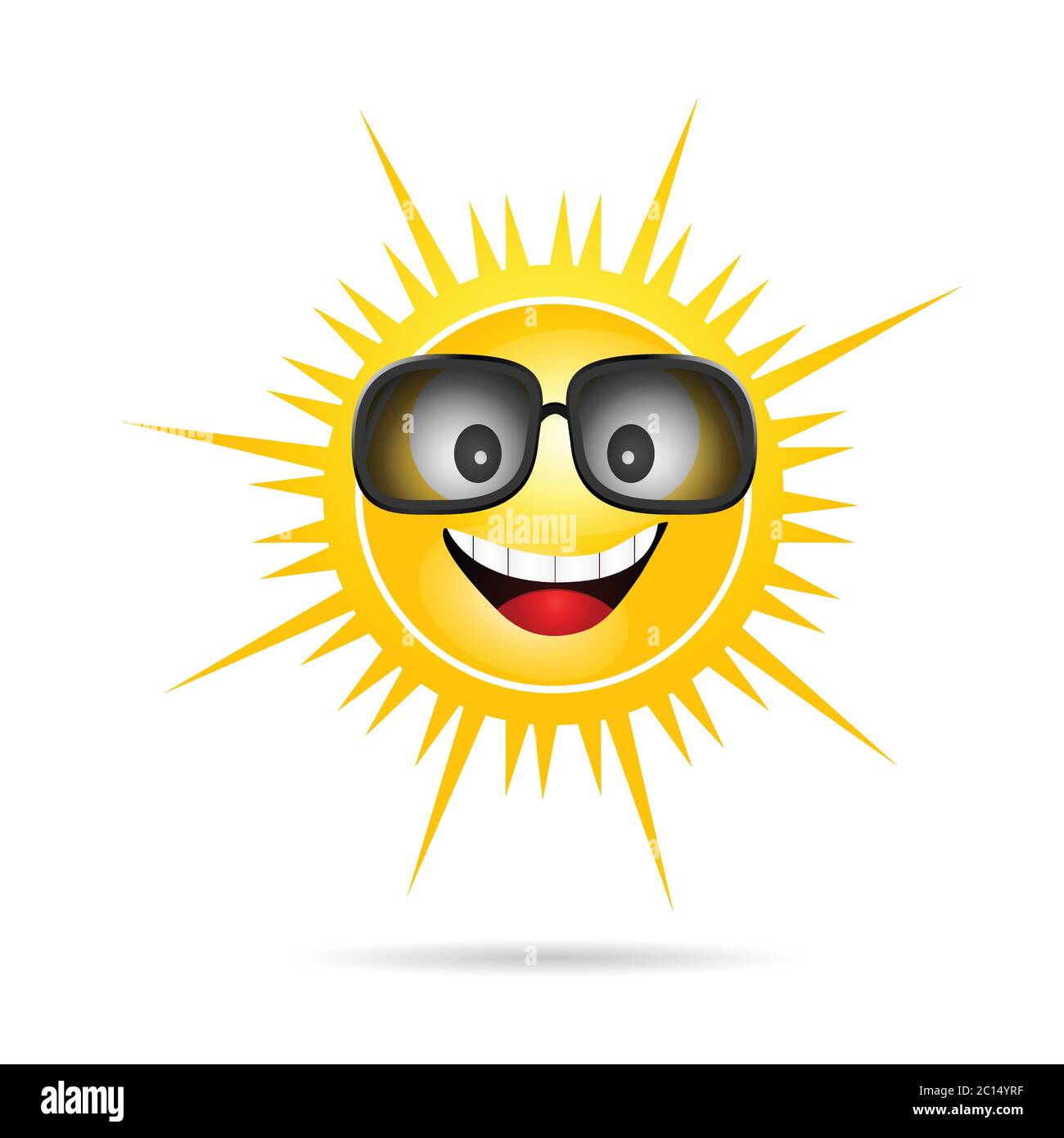 sun happy with sunglasses illustration in colorful Stock Vector Image ...