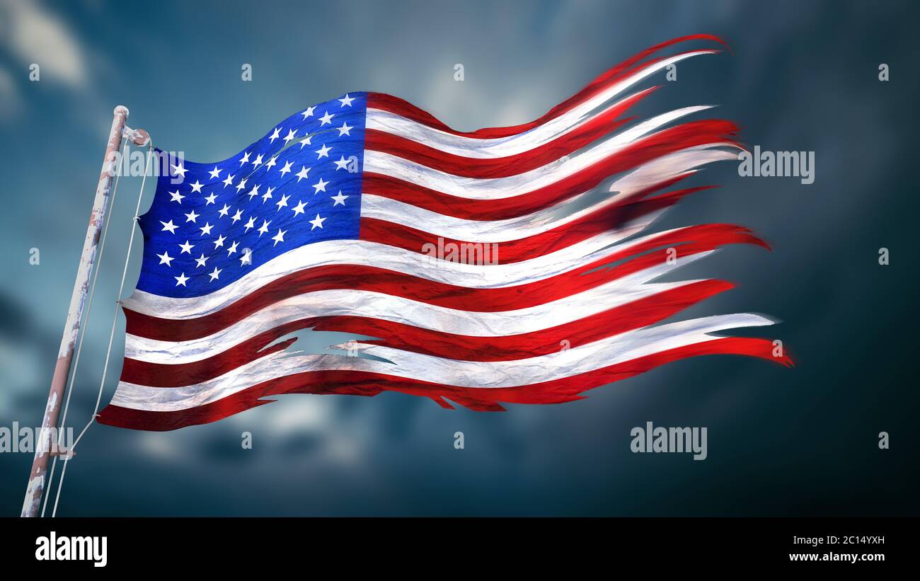 Ripped torn tattered american flag hi-res stock photography and images ...