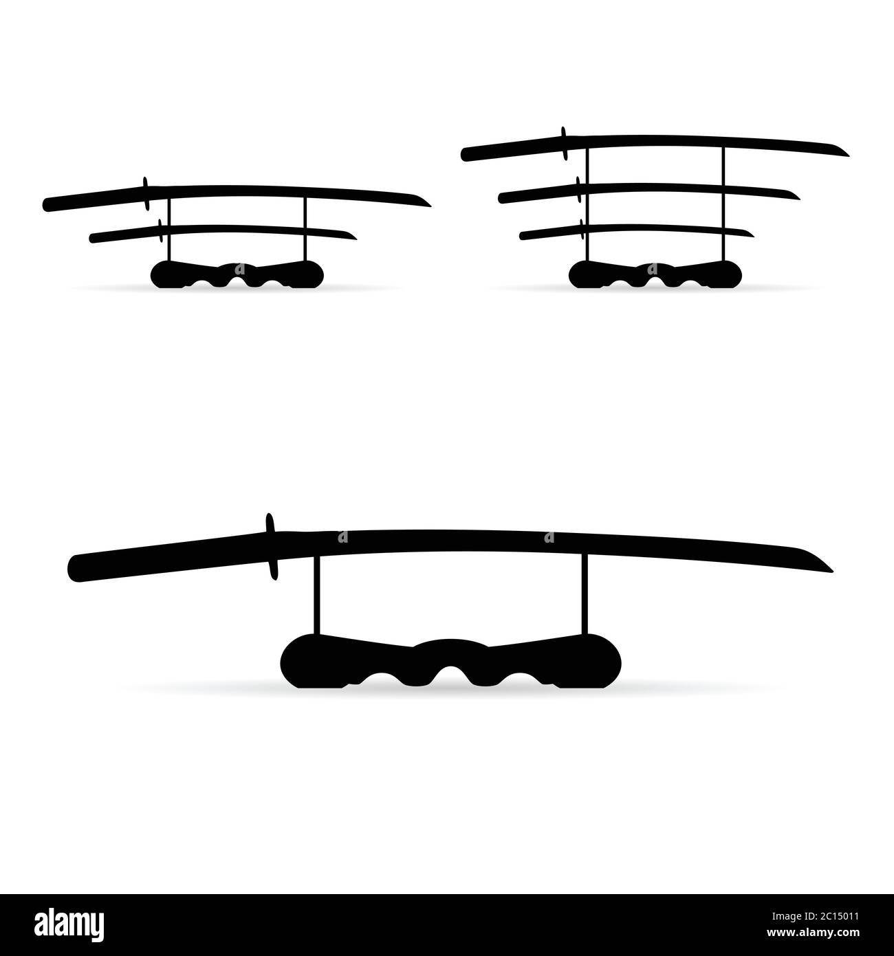 samurai sword set in black color art illustration Stock Vector Image ...