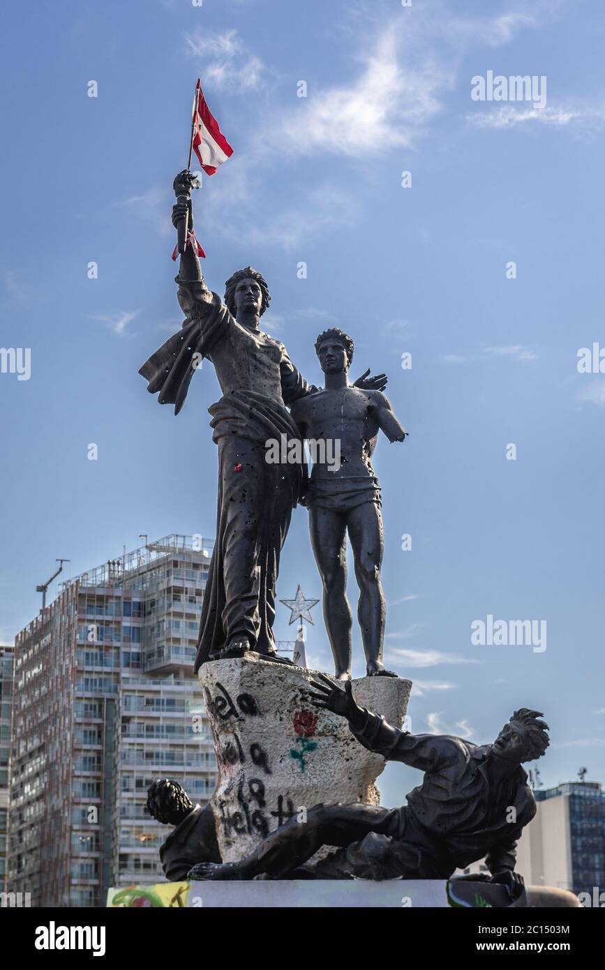 Monument on the Martyrs Square designed by Italian sculptor Marino ...