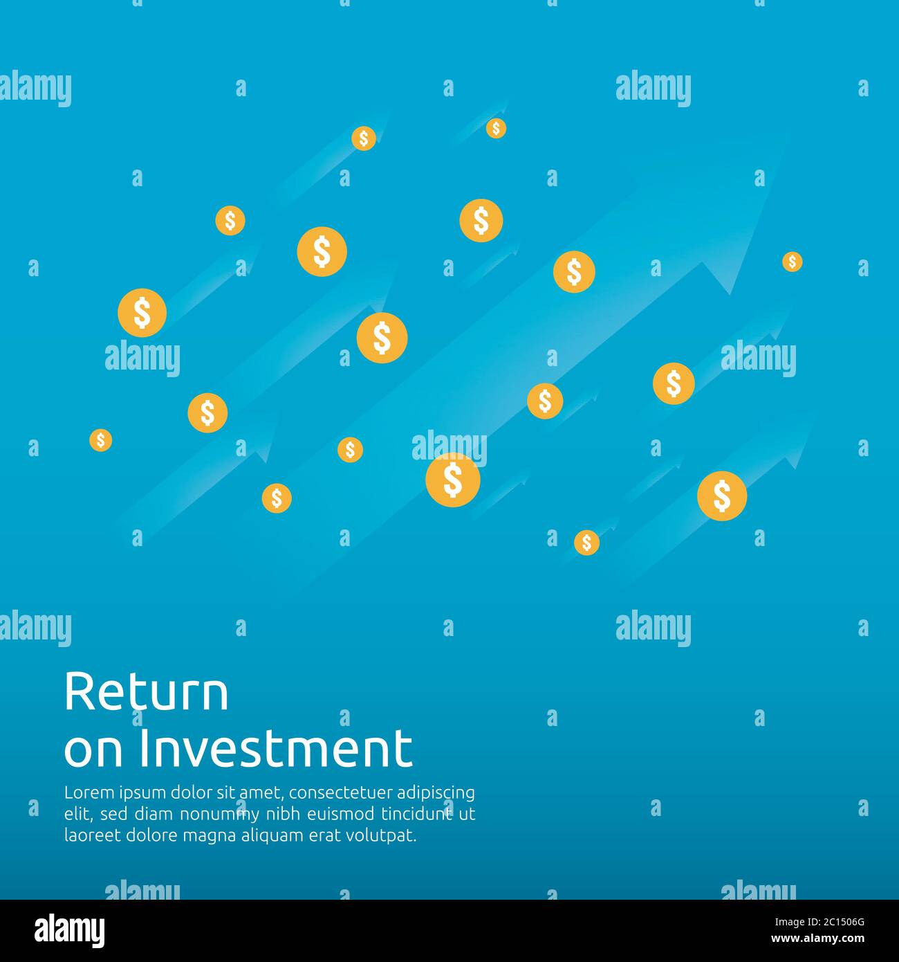 Return on investment ROI concept. business growth arrows to success ...