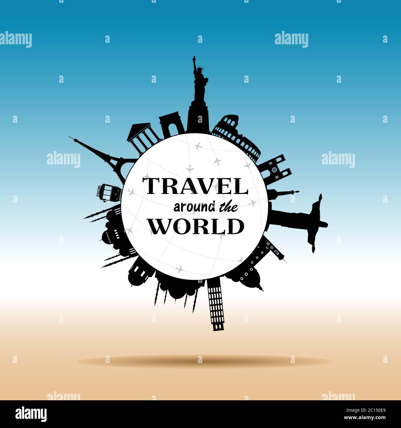Famous buildings around the world Stock Vector Images - Alamy