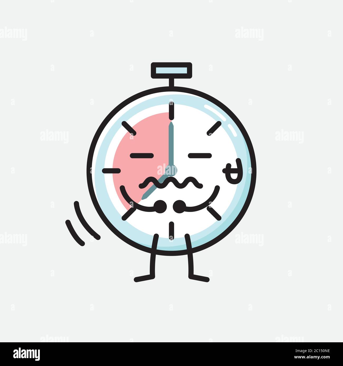 An illustration of Cute Timer Clock Mascot Vector Character in Flat ...