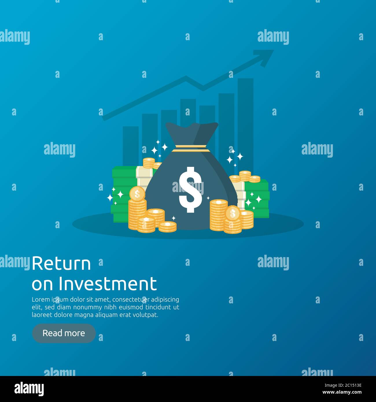 Return on investment ROI concept. business growth arrows to success ...