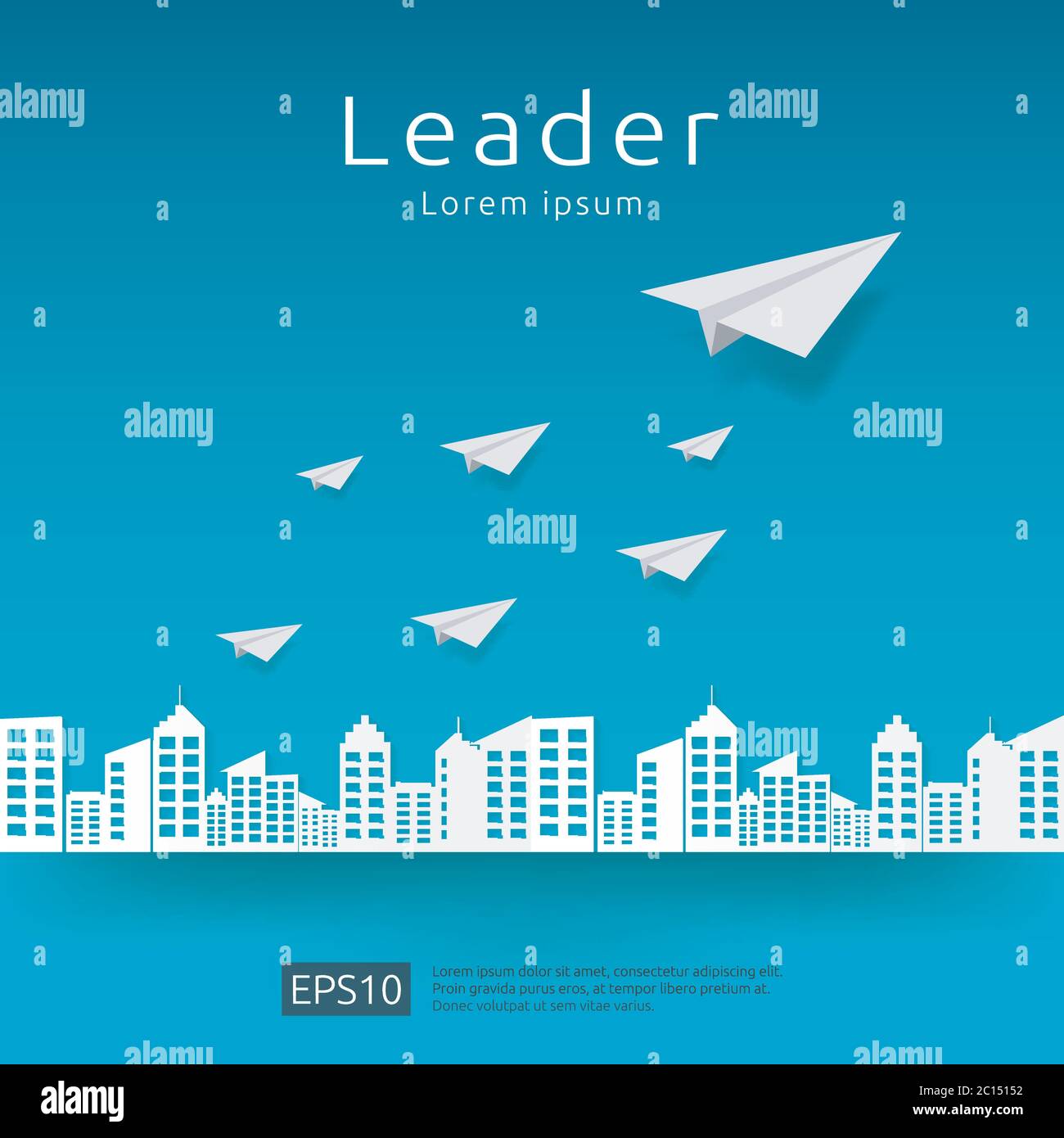 Business leadership and teamwork. paper plane group flying with arrow ...