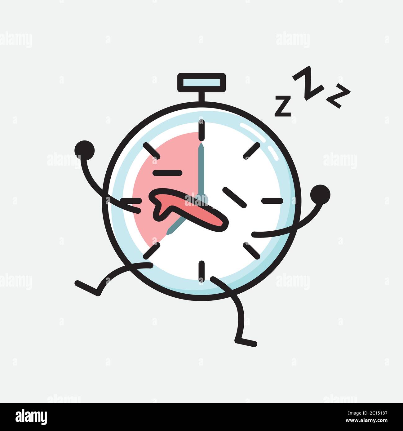 An illustration of Cute Timer Clock Mascot Vector Character in Flat ...
