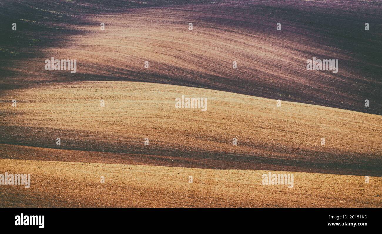Earthy abstract natural agricultural background with hills and waves ...