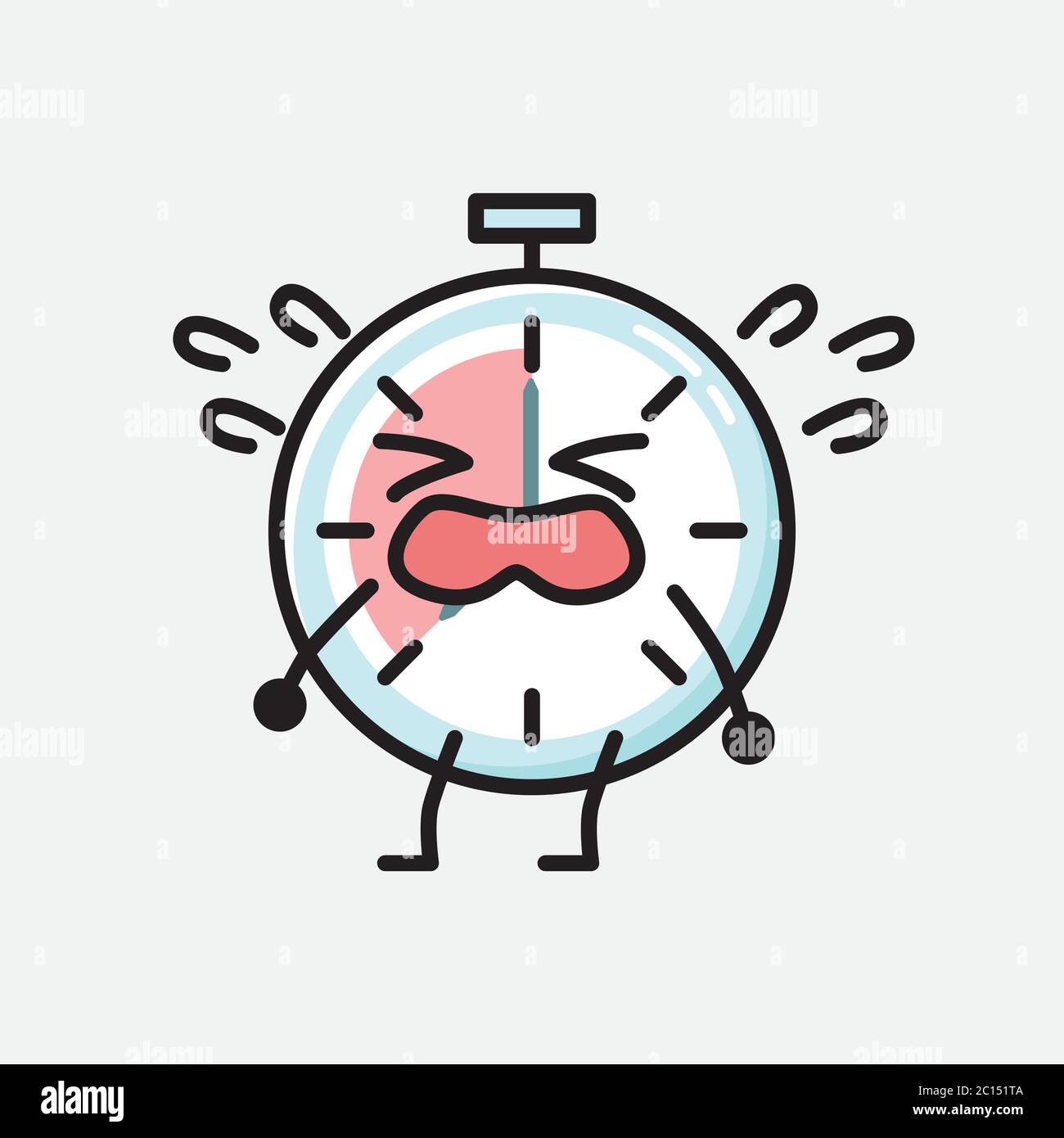 An illustration of Cute Timer Clock Mascot Vector Character in Flat ...