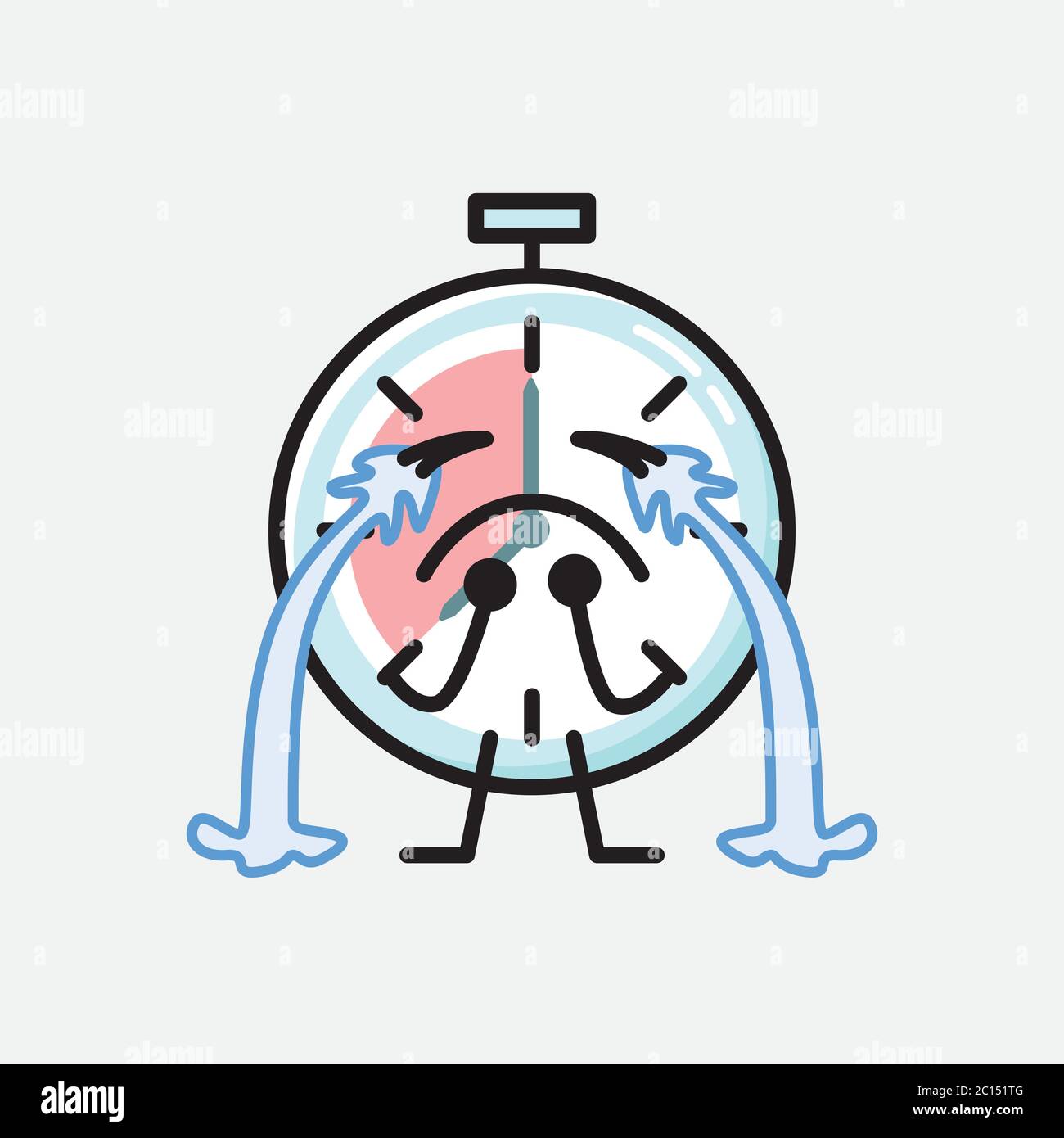 An illustration of Cute Timer Clock Mascot Vector Character in Flat ...