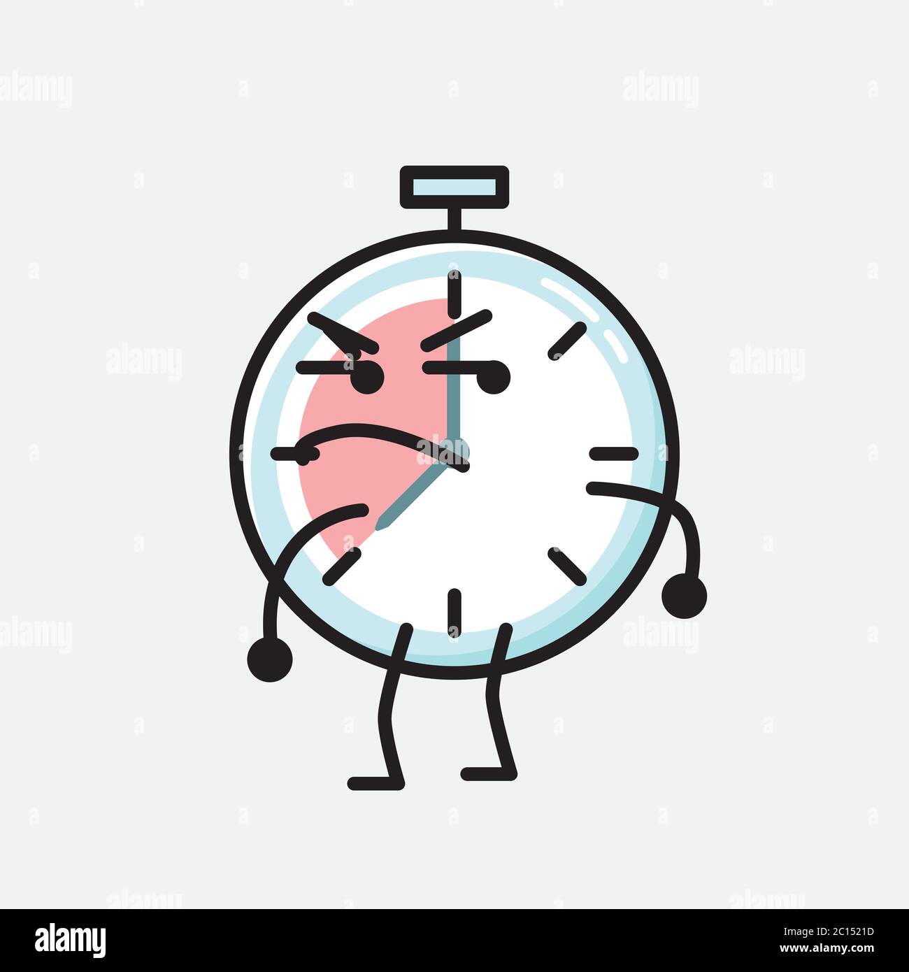 An illustration of Cute Timer Clock Mascot Vector Character in Flat ...