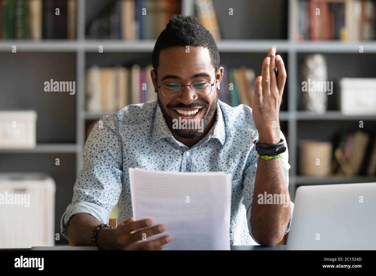 African student holding papers prepares for examination enjoy study ...