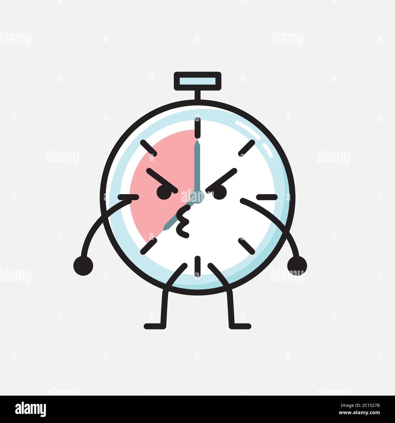 An illustration of Cute Timer Clock Mascot Vector Character in Flat ...
