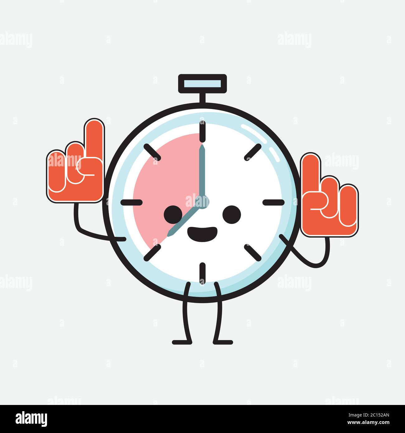 An illustration of Cute Timer Clock Mascot Vector Character in Flat ...