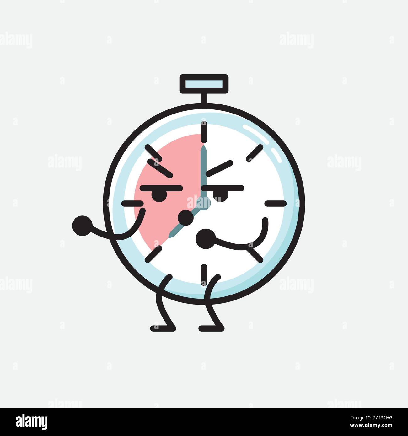 An illustration of Cute Timer Clock Mascot Vector Character in Flat ...