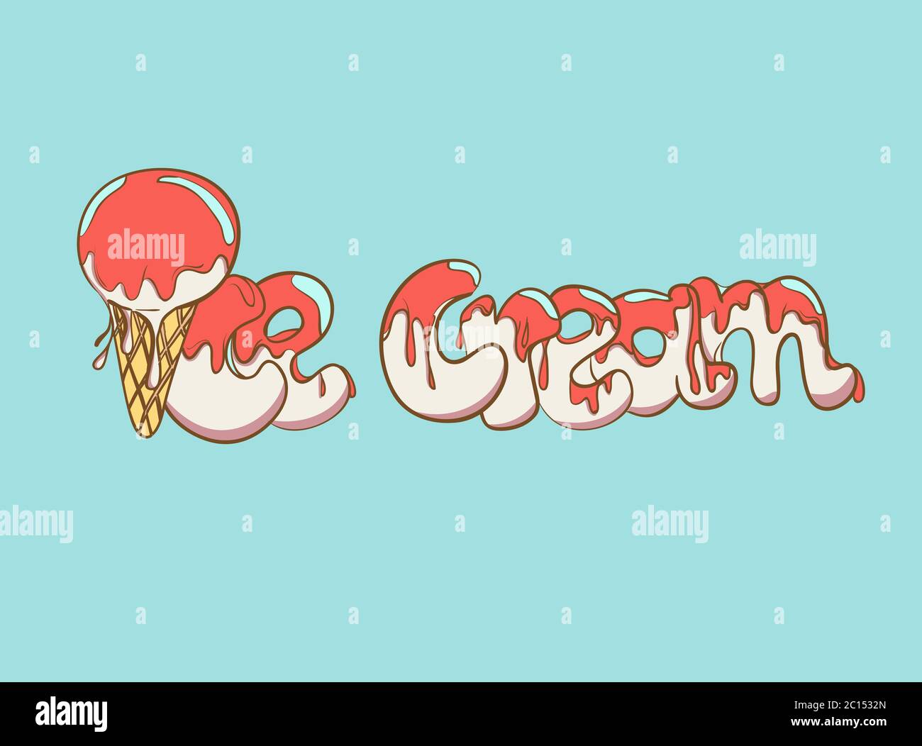Cartoon ice cream text Stock Vector Image & Art - Alamy