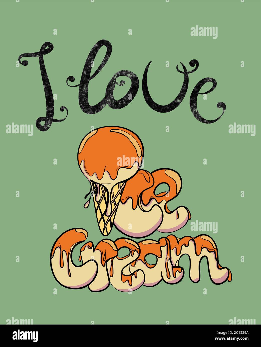 i love ice-cream retro poster Stock Vector Image & Art - Alamy