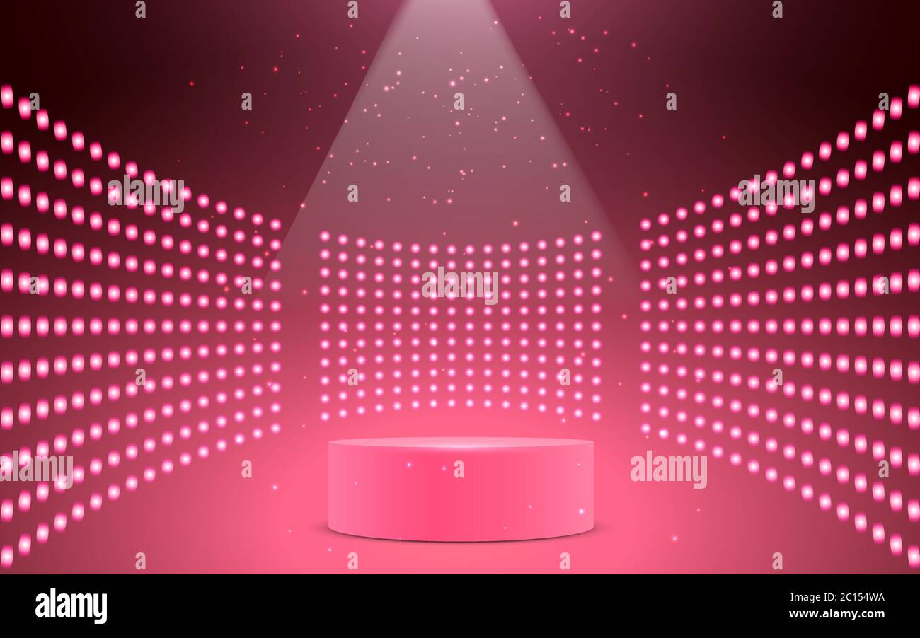 pink podium with spotlight on in the stage Stock Vector Image & Art - Alamy