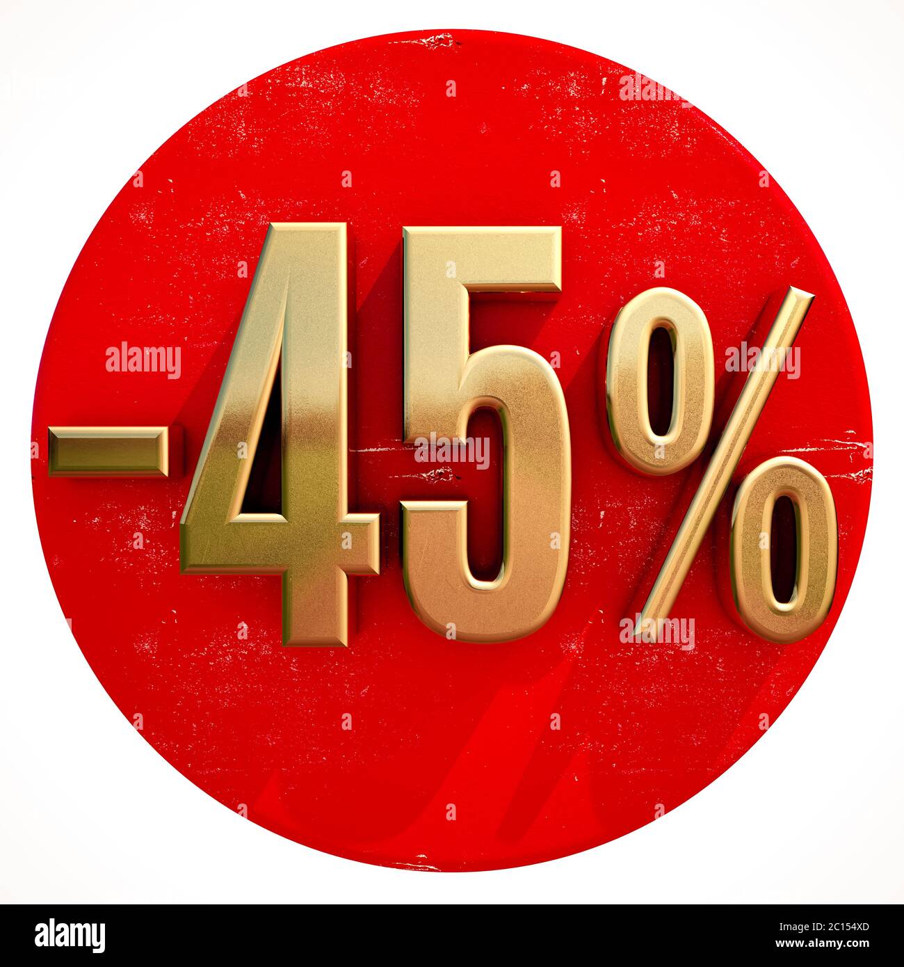 Gold 45 Percent Sign on Red Stock Photo - Alamy
