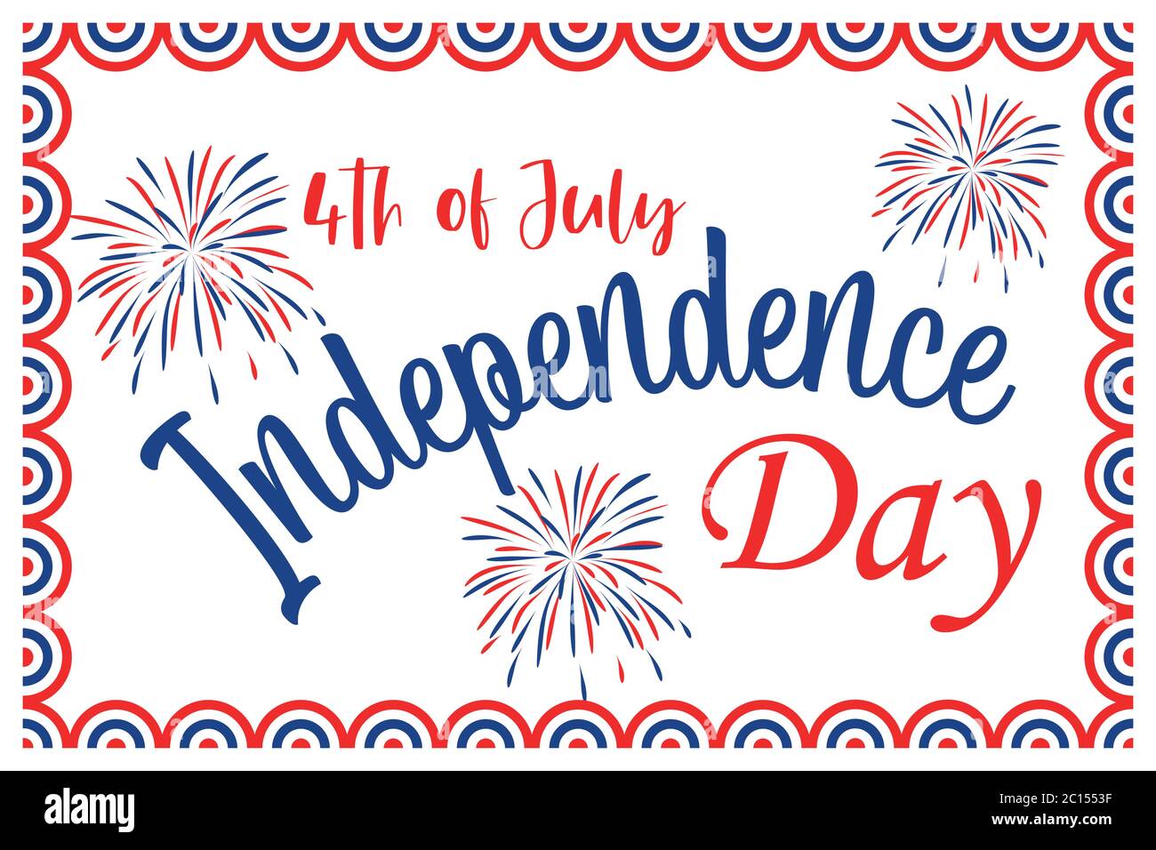 Card for Independence day with 4th of July text. Perfect for web or ...